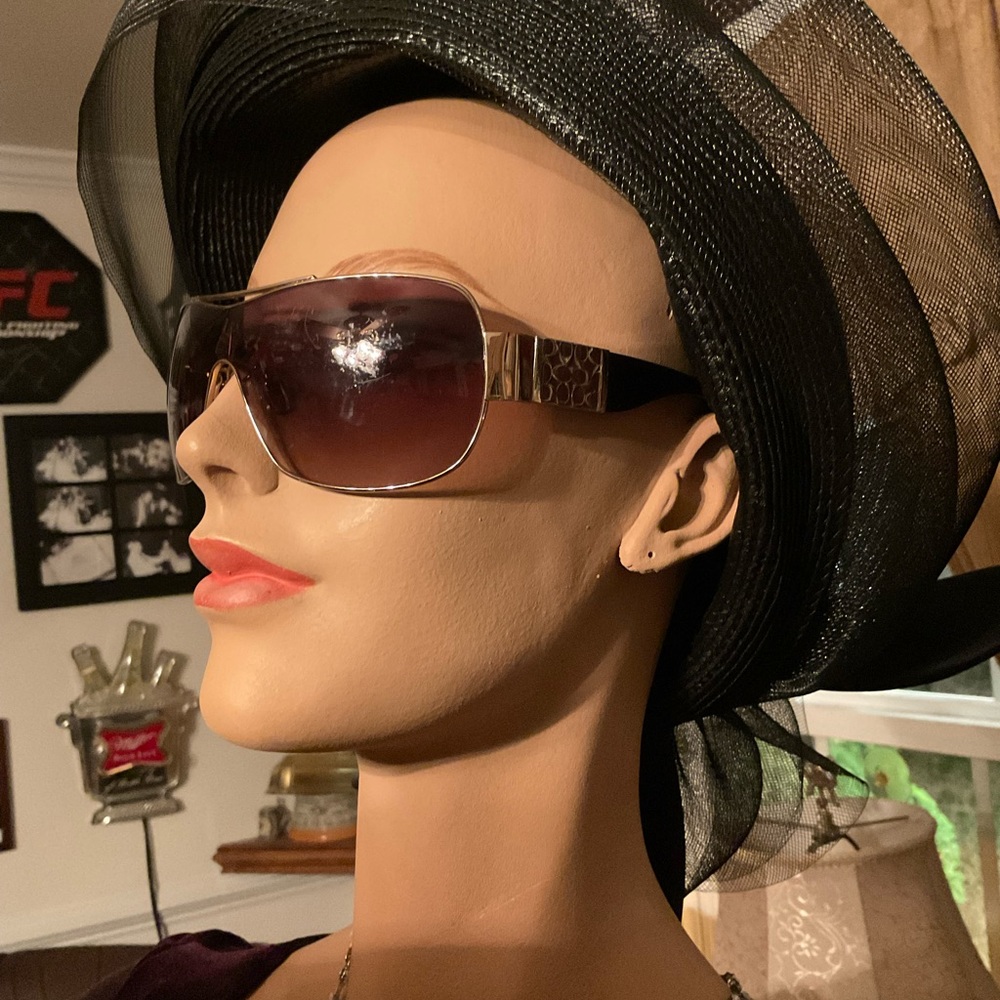 Stylish Gold Frame Decorative Gold Side Coach Sunglas… - Gem